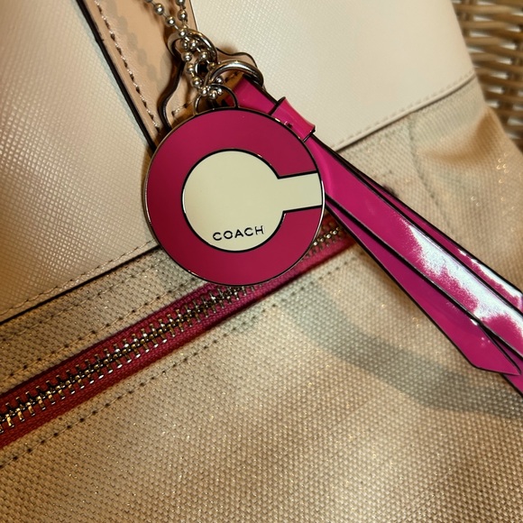 Coach | Bags | Authentic Coach Tote Tan And Pink | Poshmark